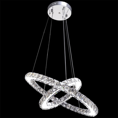 Double Ring LED Crystal Pendant Lamp | Novielo London