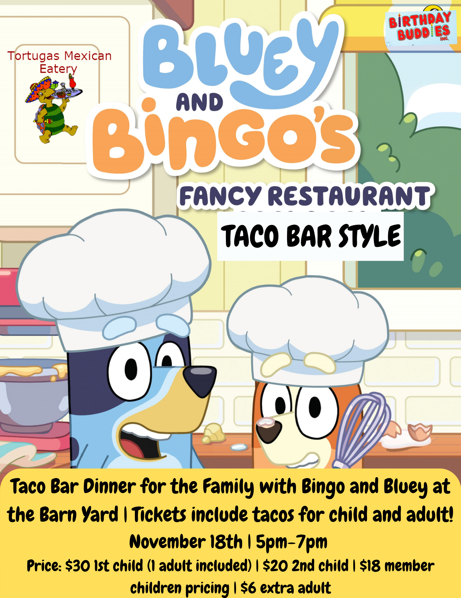 Bingo and Bluey Fancy Restaurant | Taco Style | The Barn Yard