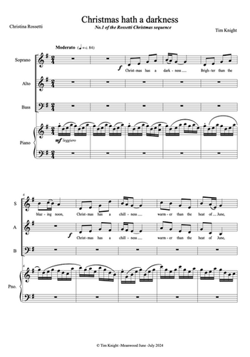 A Christmas Rossetti Sequence (PDF Download) | Tim Knight Music