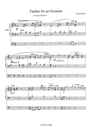 Fanfare and Interlude for Organ (PDF Download) | Tim Knight Music