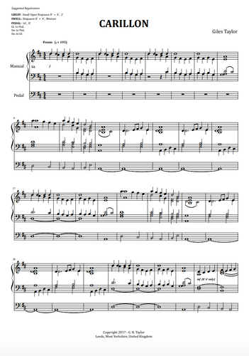 Carillon for Organ (PDF Download) | Tim Knight Music