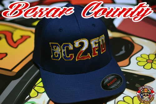BC2FD Texas Flag Background - Flexfit Caps | Los Bomberos Custom