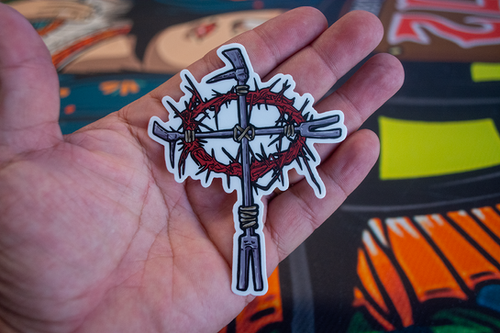 Halligan Crossed Sticker | Los Bomberos Custom