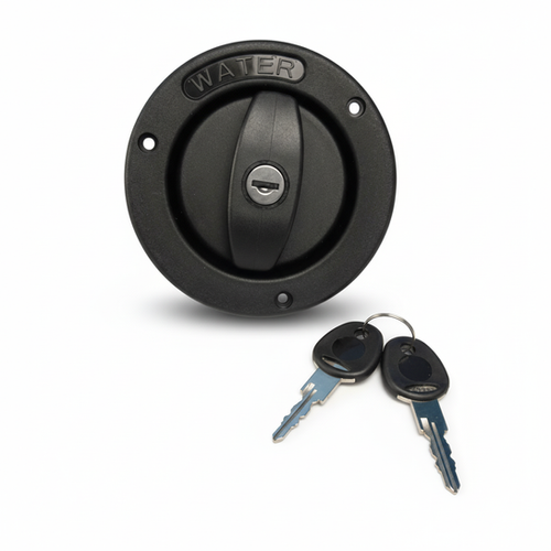 Caravan Lockable Water Filler With Cap & Keys Black 25mm Hose (Coast ...