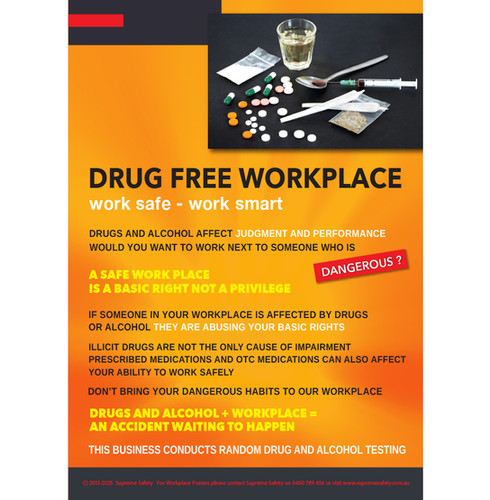 DRUG FREE WORKPLACE POSTER | Supreme Safety