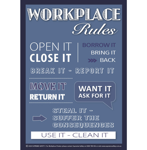 WORKSHOP RULES POSTER | Supreme Safety