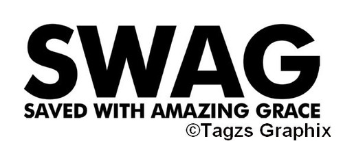 SWAG Saved With Amazing Grace Die Cut Vinyl Decal - Sticker | Tagzs