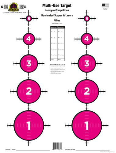 Multi-Use Skill Builder Target - Drill Target - FLUORESCENT PINK - Qty 25
