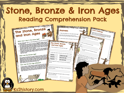 Stone, Bronze & Iron Ages Reading Comprehension Pack | ks2history