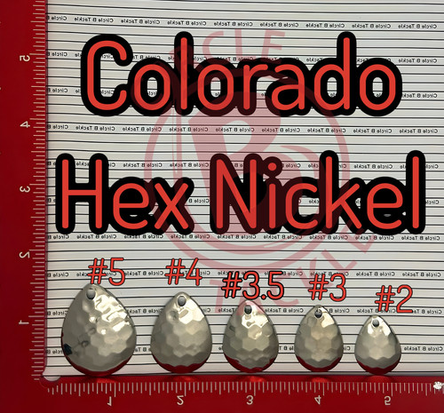 25 Pk. PREMIUM COLORADO NICKEL FINISH HEX BLADES | Circlebtackle