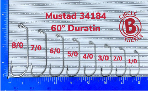 Mustad 34184 60° Jig Hook Sizes | Circlebtackle