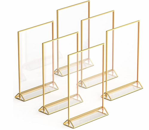 Gold Menu holders | eventsbydesign