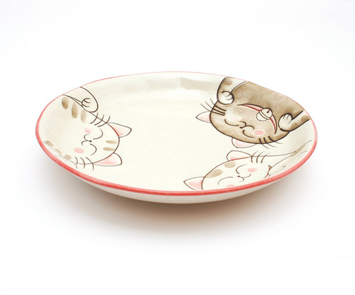 Plate «Cats» Red Ø19.5 cm, edo Japan | asia-markt.ch