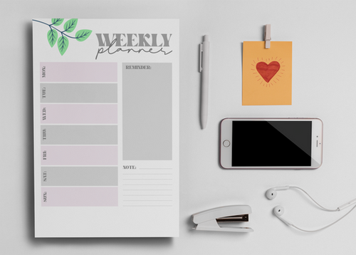 Fillable Weekly Planner, notes and reminders | Taliadesigns