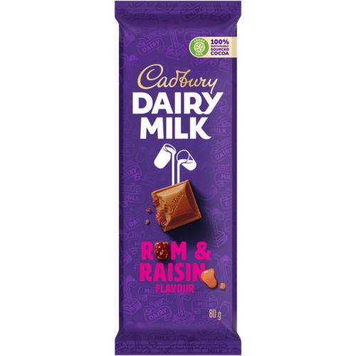 Cadbury Rum & Raisin Chocolate Bar, 80g | mmmzansi