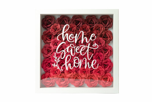 Red Paper Flower in Shadow Box Frame | Uniflex Remedial Massage