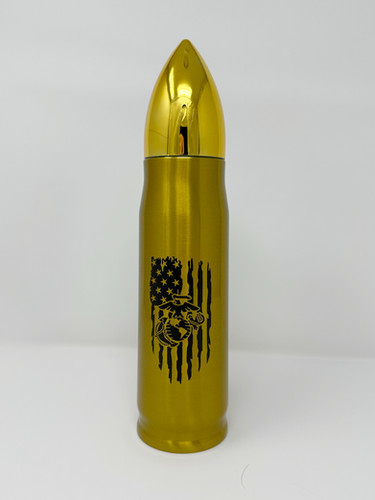 Flag & Marine Label Water Bottle | Marine Corps League