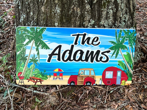 Beach RV Sign, Camper Sign, Weatherproof Rv Sign, Campsite Flag, RV ...