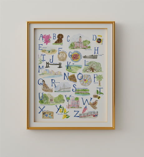 South Carolina A to Z Art Print | Rebecca Powell