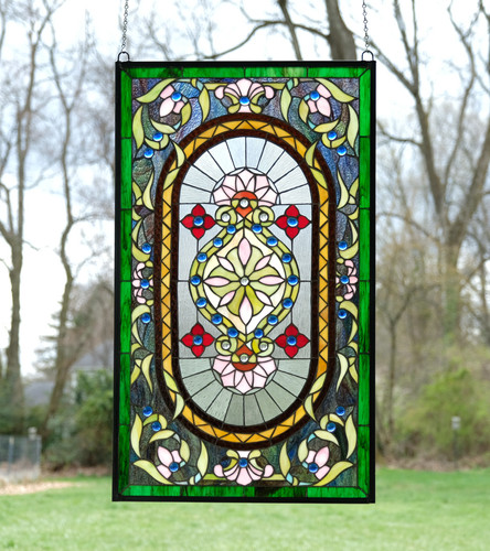 Tiffany Style stained glass window panel 20" x 34" | Tmistore