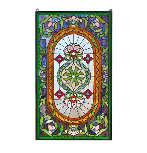 Tiffany Style stained glass window panel 20" x 34.25" | Tmistore