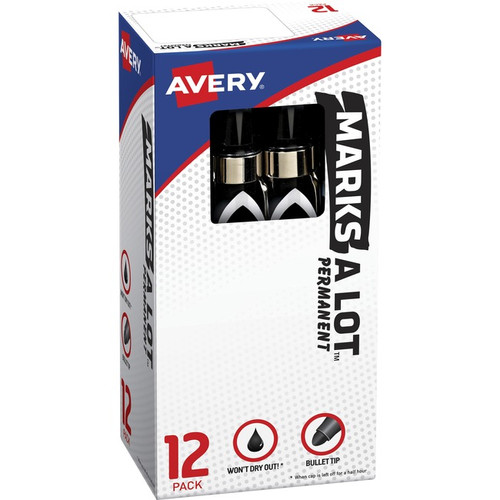 Avery Marks A Lot Marks-A-Lot Desk-Style Permanent Markers - Bullet ...