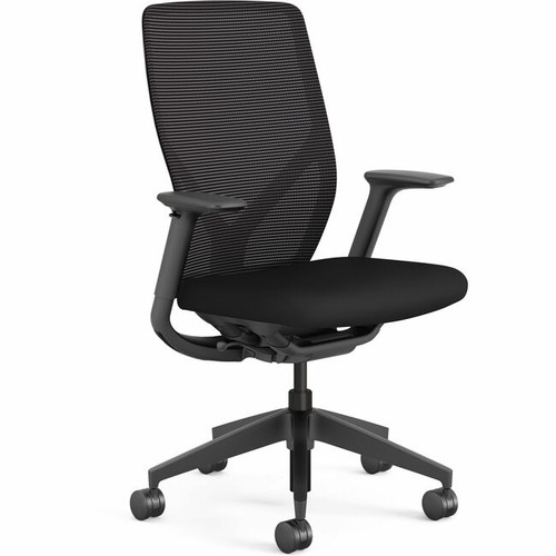 HON Flexion Task Chair - Black Seat Color - Vinyl, Polyurethane Seat ...