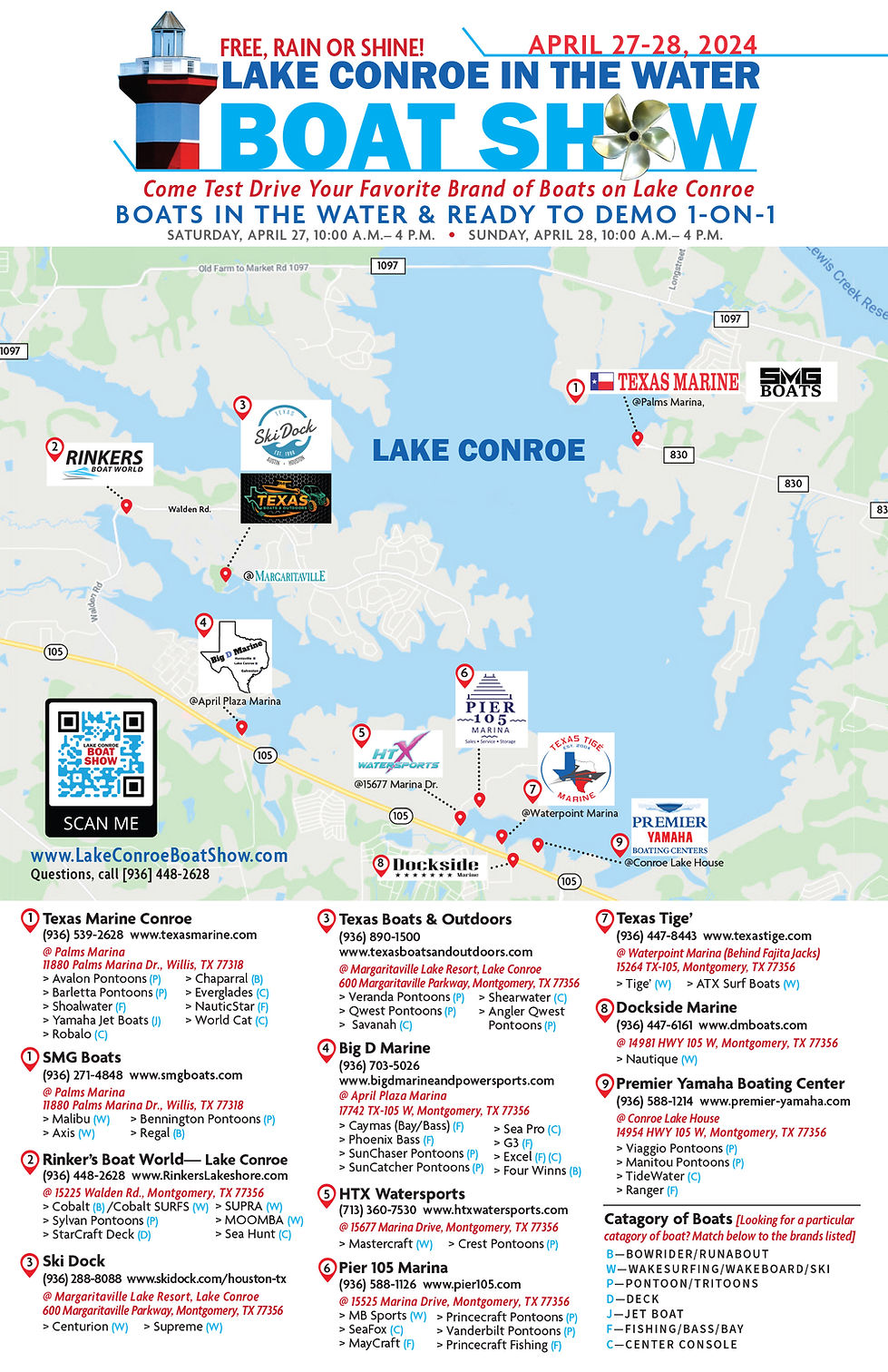 Map | Lake Conroe In The Water Boat Show 2024