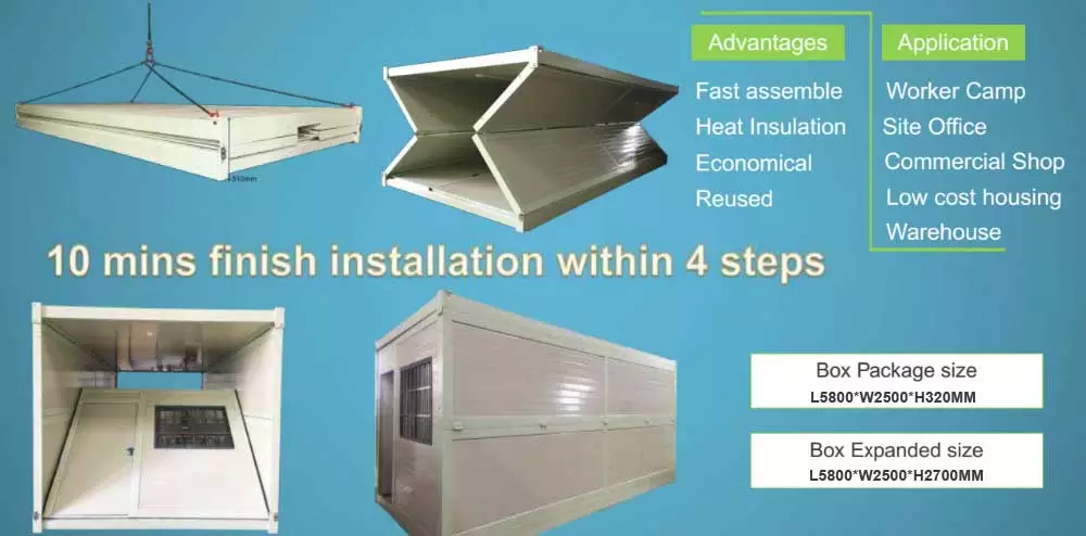 Folding Container Storage Shed W/ Double Doors | Dream Pack ProDesign