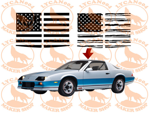 T-Tops Flag Decal - 3rd Gen Trans AM/Camaro | Lycan004 Maker Shop