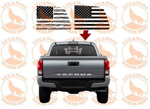 17' - 23' Toyota Tacoma Flag Decal | Lycan004 Maker Shop