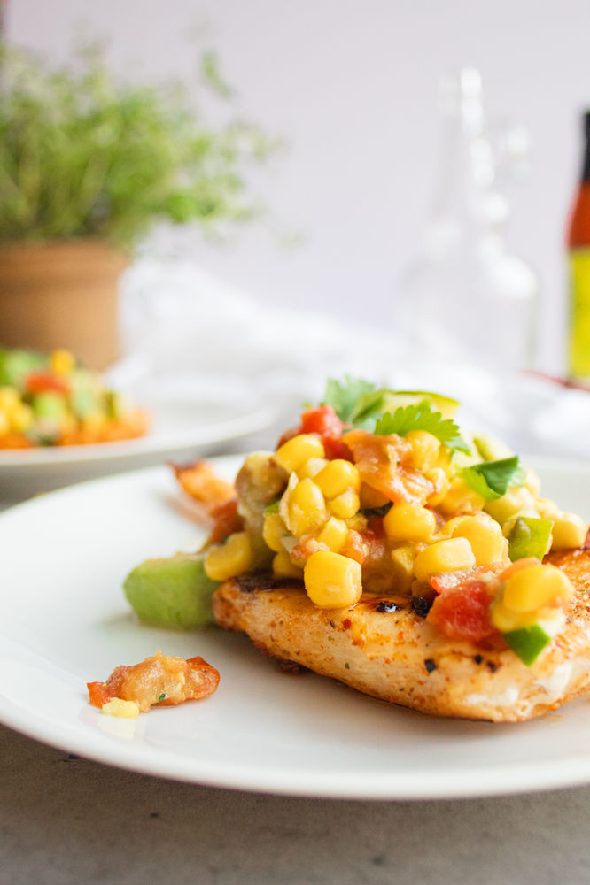Chipotle Chicken with Avocado Corn Salsa | 15 minutes | Nutrient-dense ...