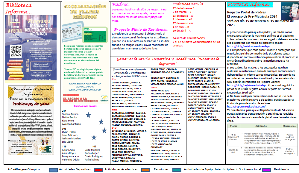 Comunicado del 25 de febrero al 3 de marzo