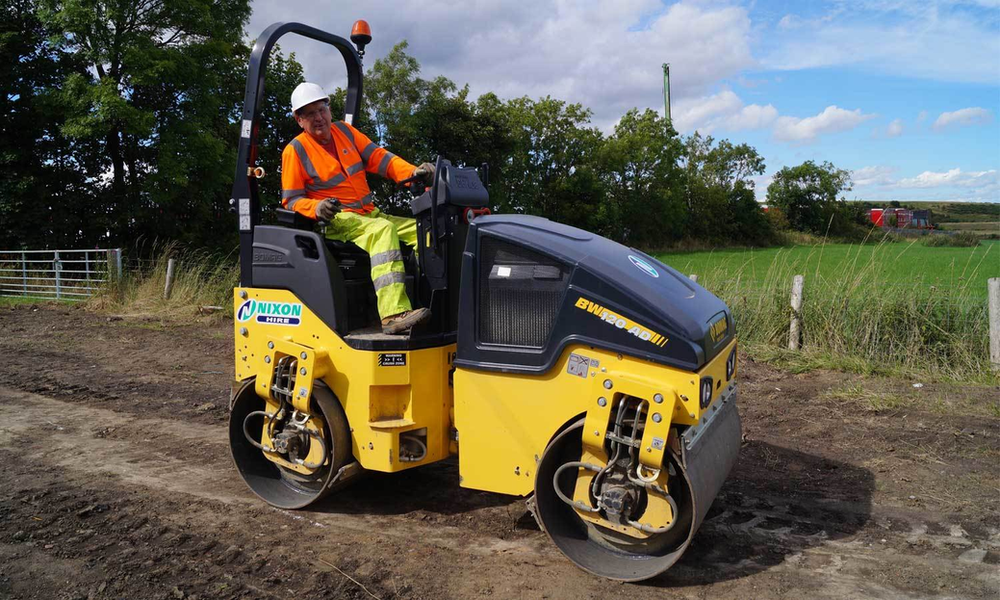 Worker crushed by ride-on roller