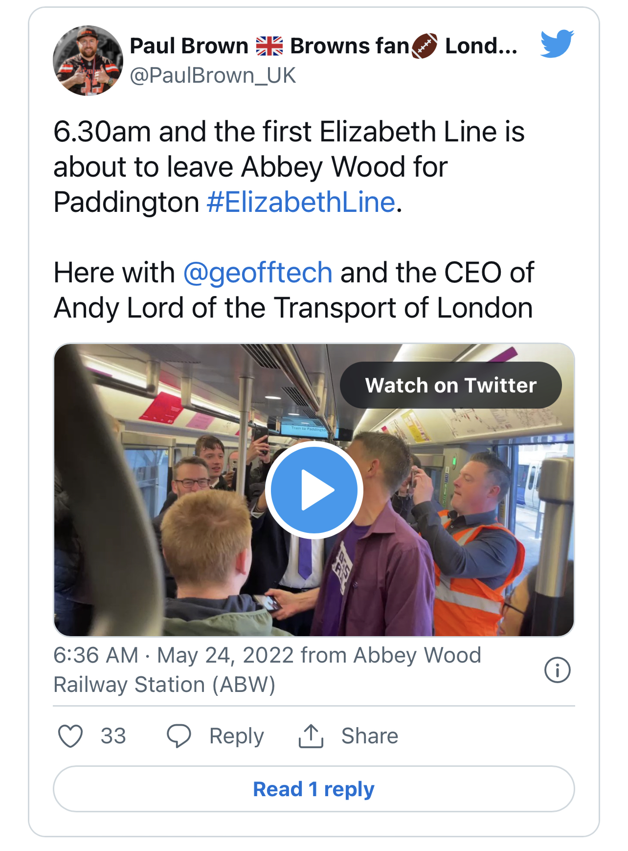 Elizabeth Line Officially Opens To Public As First Trains Run On London