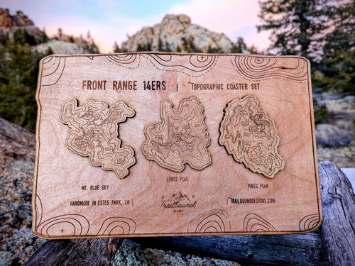 Front Range - Topographic Coaster Set | Trailbound Designs