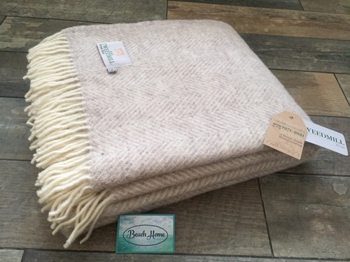 Tweedmill Textiles 100% pure new Wool Hazel Fishbone Throw/Blanket | mysite