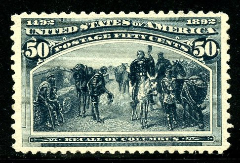 U.S. Scott 240 50 Cent Columbian VF LH w/Cert. | Pederson Stamps