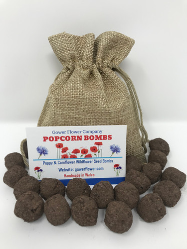 Bag of 20 Popcorn Seed Bombs - A combination of Poppies and Cornflowers ...
