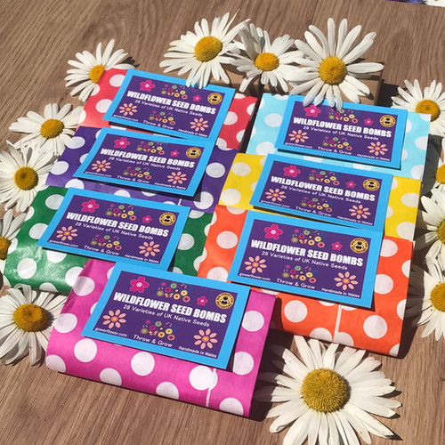 Party Pack Polka Dot - 7 Packets each with 4 Seed Bombs | Gower Flower ...