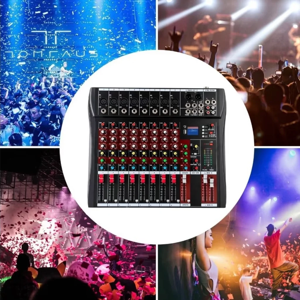 TFCFL 8 Channel Audio Mixer Sound Mixing Console Board USB Dedicated ...