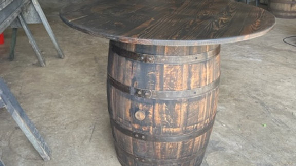 Whiskey barrel pub table | Red Fox Reclaiming