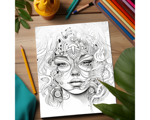 Fantasy Face Coloring Pages | Musihhu