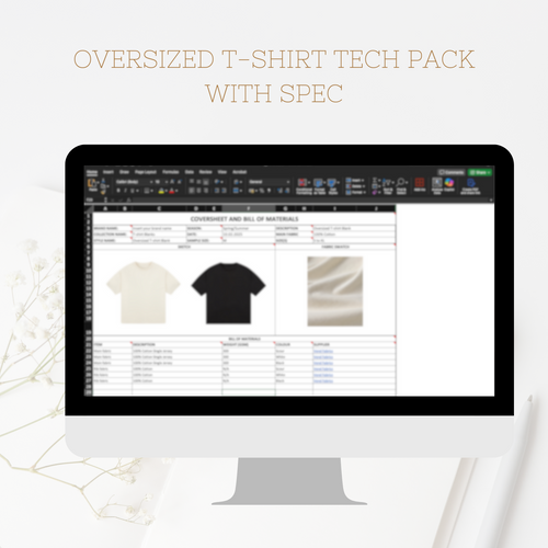 T-shirt Tech Pack With Spec Sheet | Tadii G