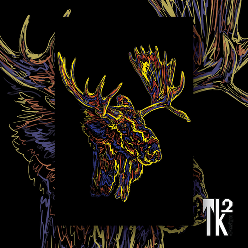 Moose Primary Colors Print | TK2.Design