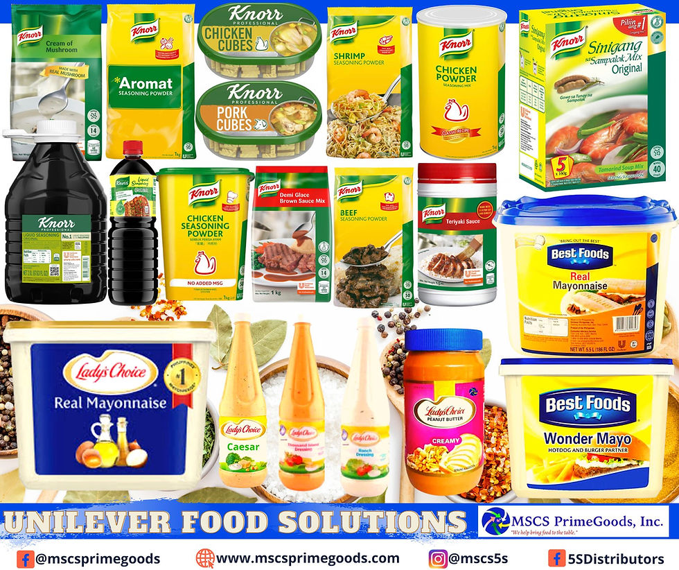 Unilever Food Solutions Products Supplier I MSCS PrimeGoods, Inc. I ...