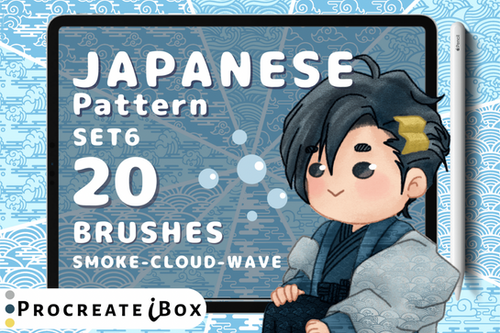 20 Japanese Procreate pattern Set 6 | Procreateibox