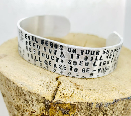 Evil Feeds on your Support-Yoko Ono Quote Cuff Bracelet | Christy Robinson