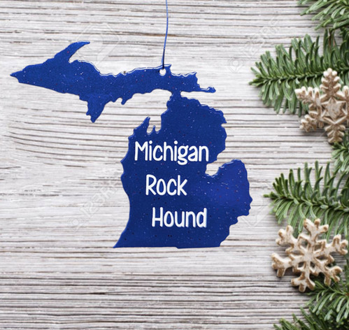 Michigan rock hound ornament | Michigan in Metal