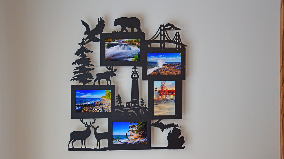 Michigan Five Favorites Picture Frame | Michigan in Metal